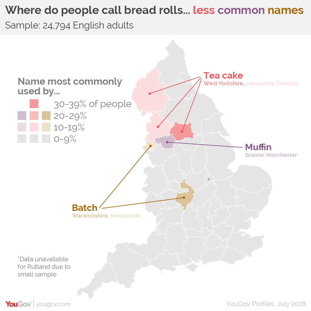 Cobs, buns, baps or barm cakes: what do people call bread rolls? | YouGov